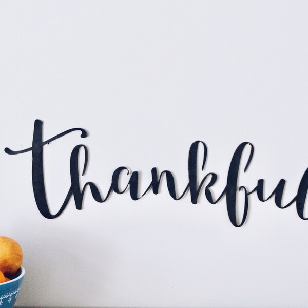 Metal Thankful Sign - Etsy