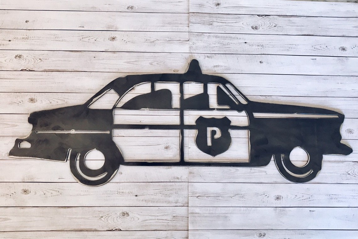 Metal Police Car Sign Metal Police Sign Metal Home Decor | Etsy