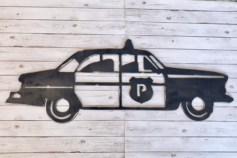 Metal Police Car Sign Metal Police Sign Metal Home Decor | Etsy