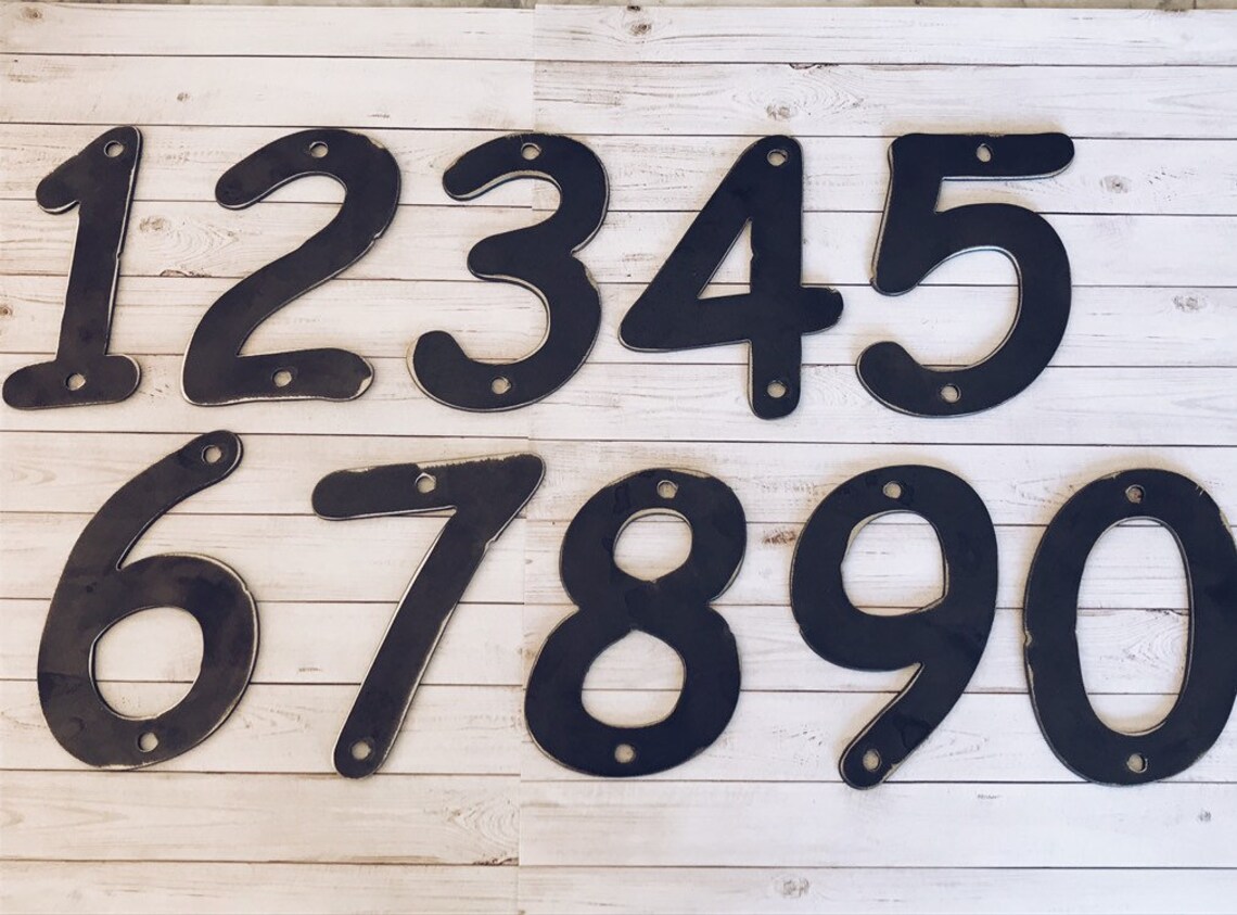 Metal House Number Steel House Numbers 4 House - Etsy