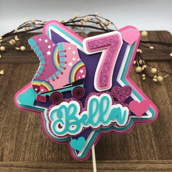 Roller Skate Birthday Cake Topper - Etsy