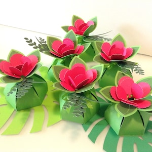 Tropical Flower Favor Box: Hawaiian Party Candy Box - Etsy