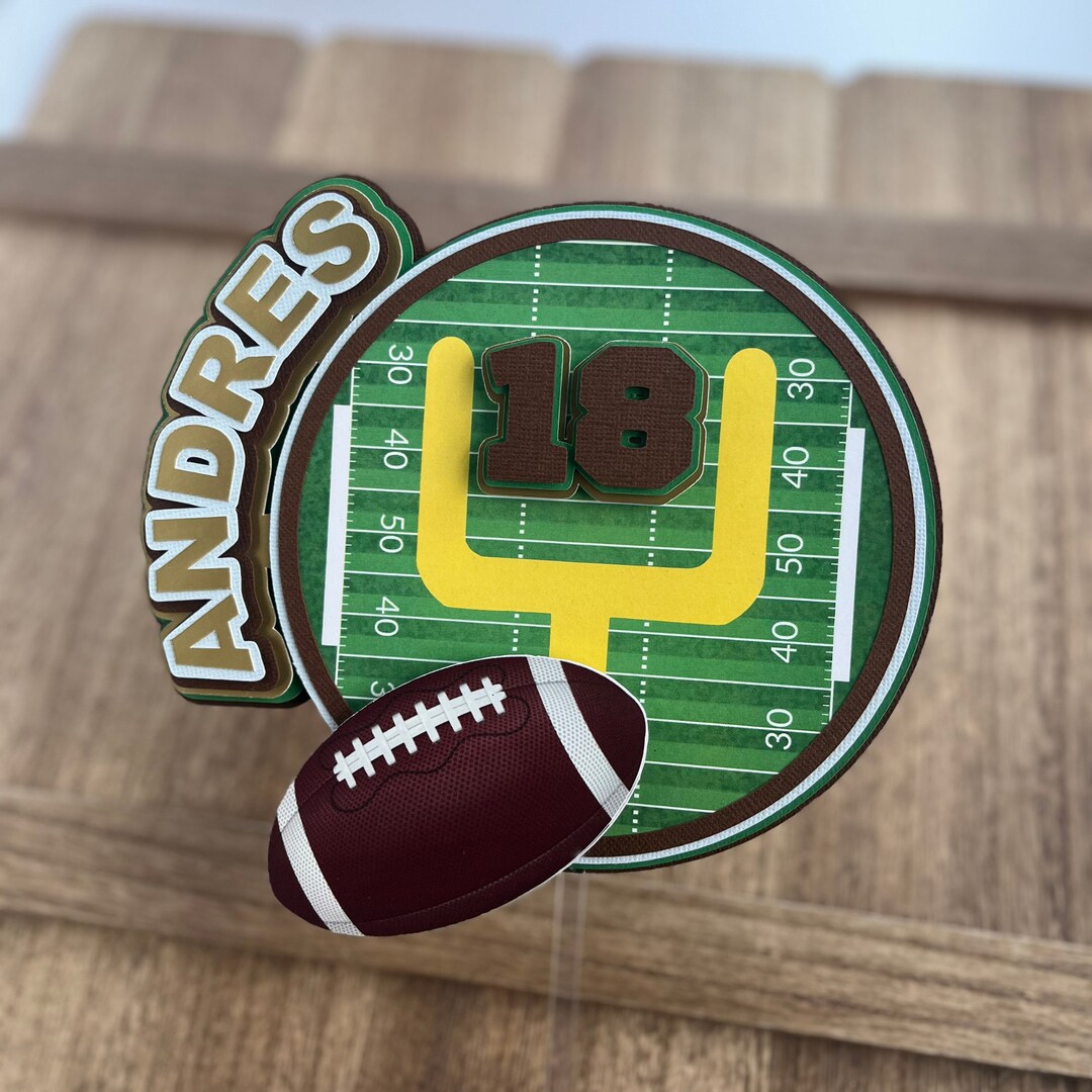 Personalized Football Cake Topper: Sports Birthday Party Decor - Etsy