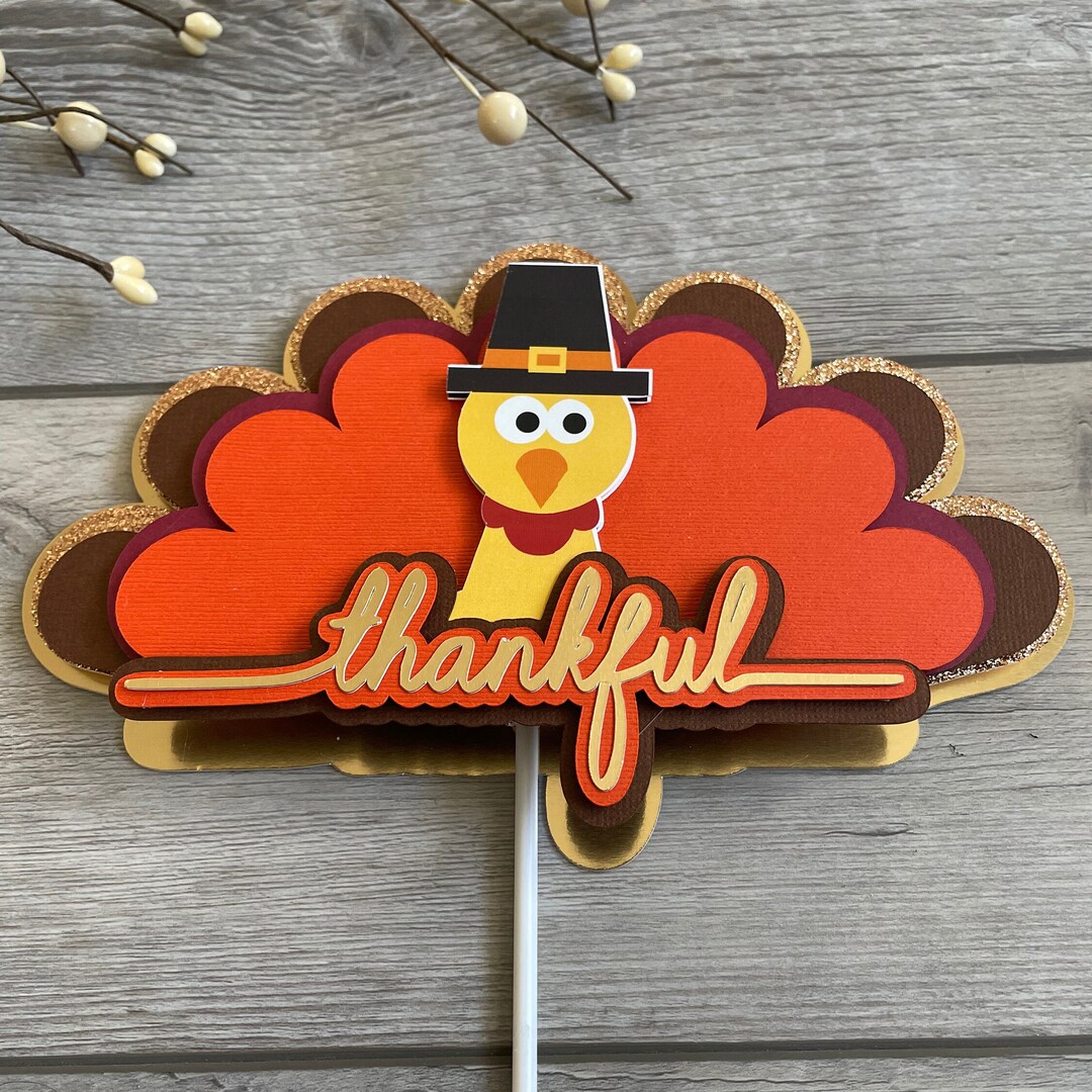Thanksgiving Cake Topper, Thanksgiving Centerpiece, Thankful Cake Decor ...