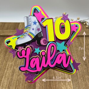 Roller Skates Neon Cake Topper Rolling Skate Party Skating - Etsy