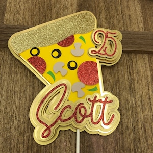 Pizza Cake Topper, Custom Cake Topper, Italian Party, Personalized Cake ...
