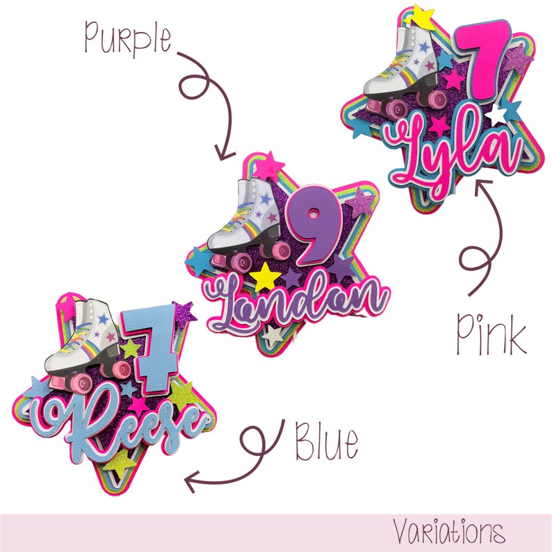 Roller Skates Neon Cake Topper Rolling Skate Party Skating - Etsy