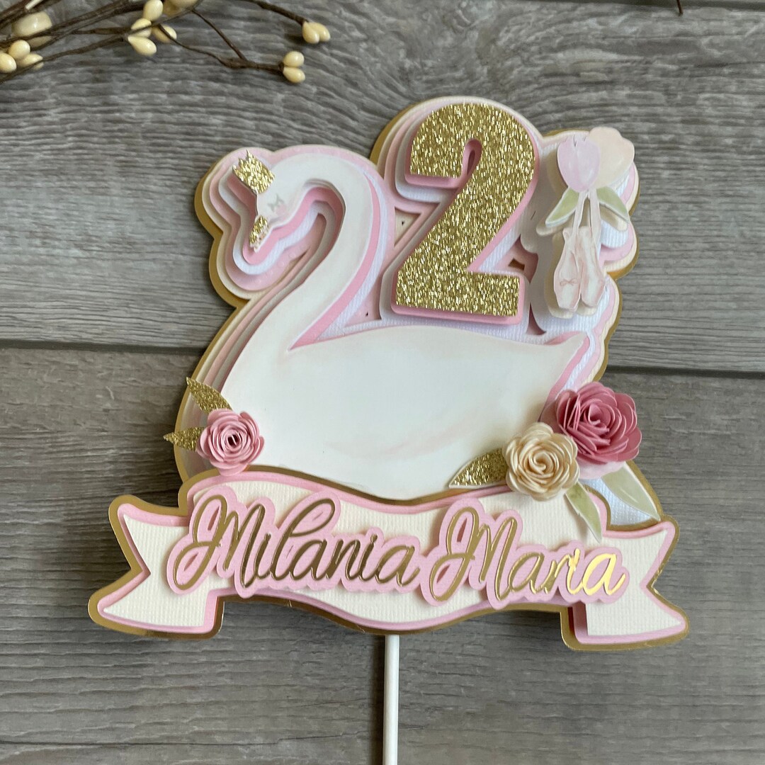 Swan Cake Topper, Swan Theme Birthday, Swan Personalized Topper, Swan ...