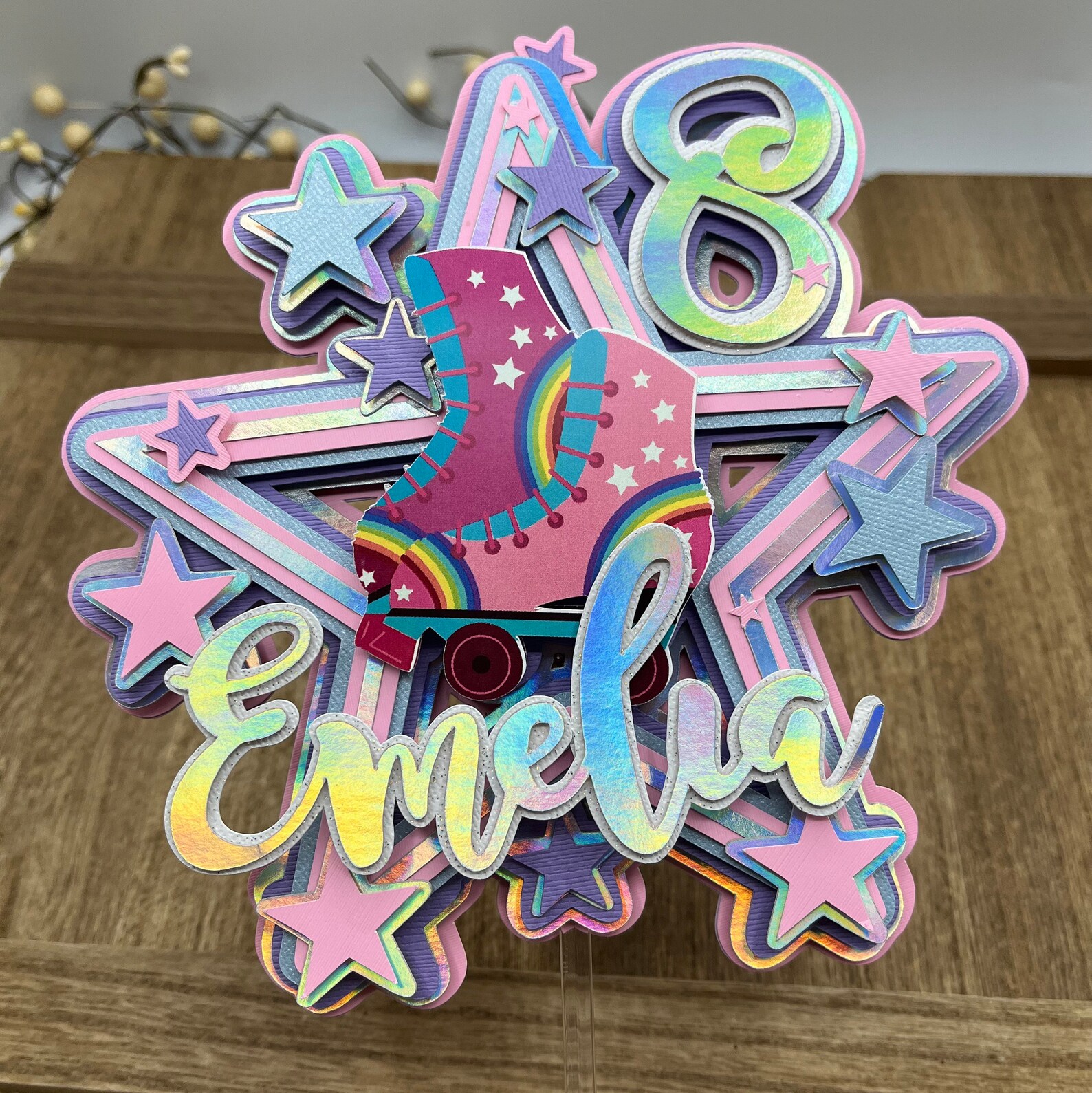 Roller Skate Birthday Cake Topper Roller Derby Party Roller - Etsy