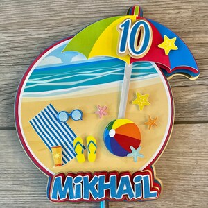 Beach Cake Topper Beach Birthday Cake Decor Beach Theme - Etsy