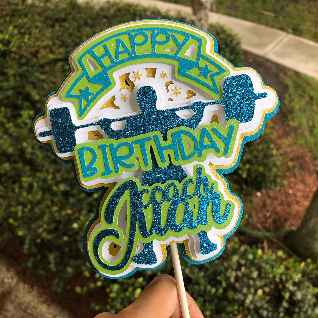 Weights Trainer Cake Topper, Weights Lifter Birthday, Workout ...