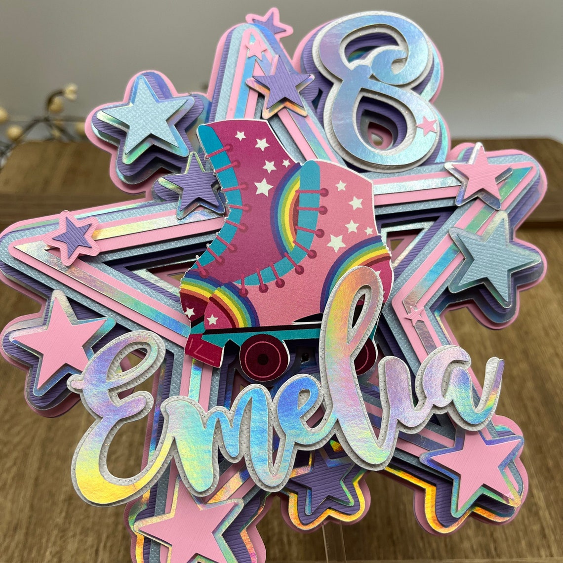 Roller Skate Birthday Cake Topper Roller Derby Party Roller - Etsy