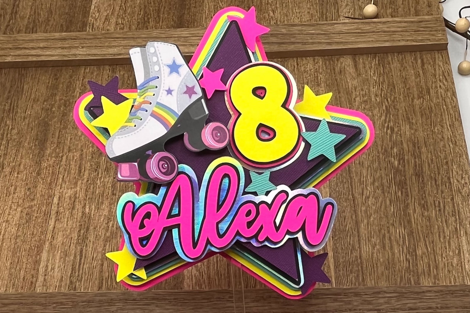 Roller Skates Neon Cake Topper Rolling Skate Party Skating - Etsy