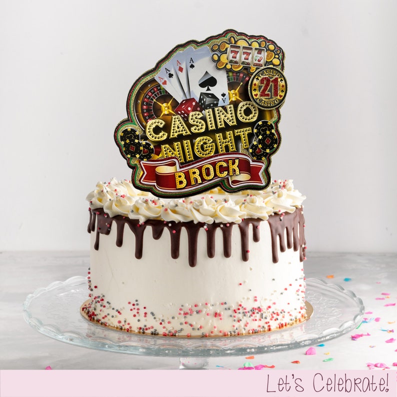 Casino Cake Topper Casino Theme Party Casino Custom Topper - Etsy