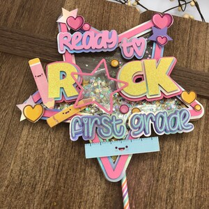 Here I Come Cake Topper, Ready to Rock Shaker Topper, First Grade ...