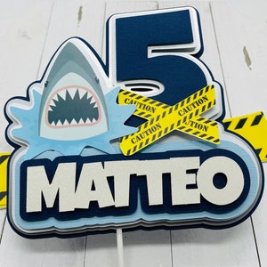 Shark Cake Topper, Shark Birthday, Shark Party Decor, Personalized ...