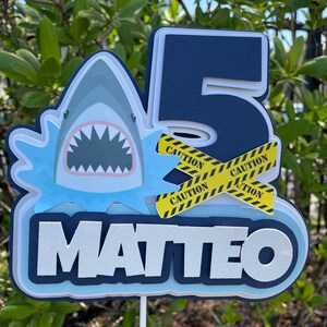 Shark Cake Topper, Shark Birthday, Shark Party Decor, Personalized ...