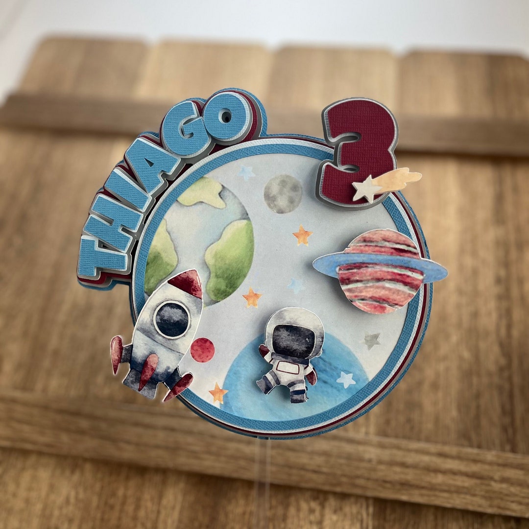 Astronaut Cake Topper, Outer Space Birthday Party Decor - Etsy