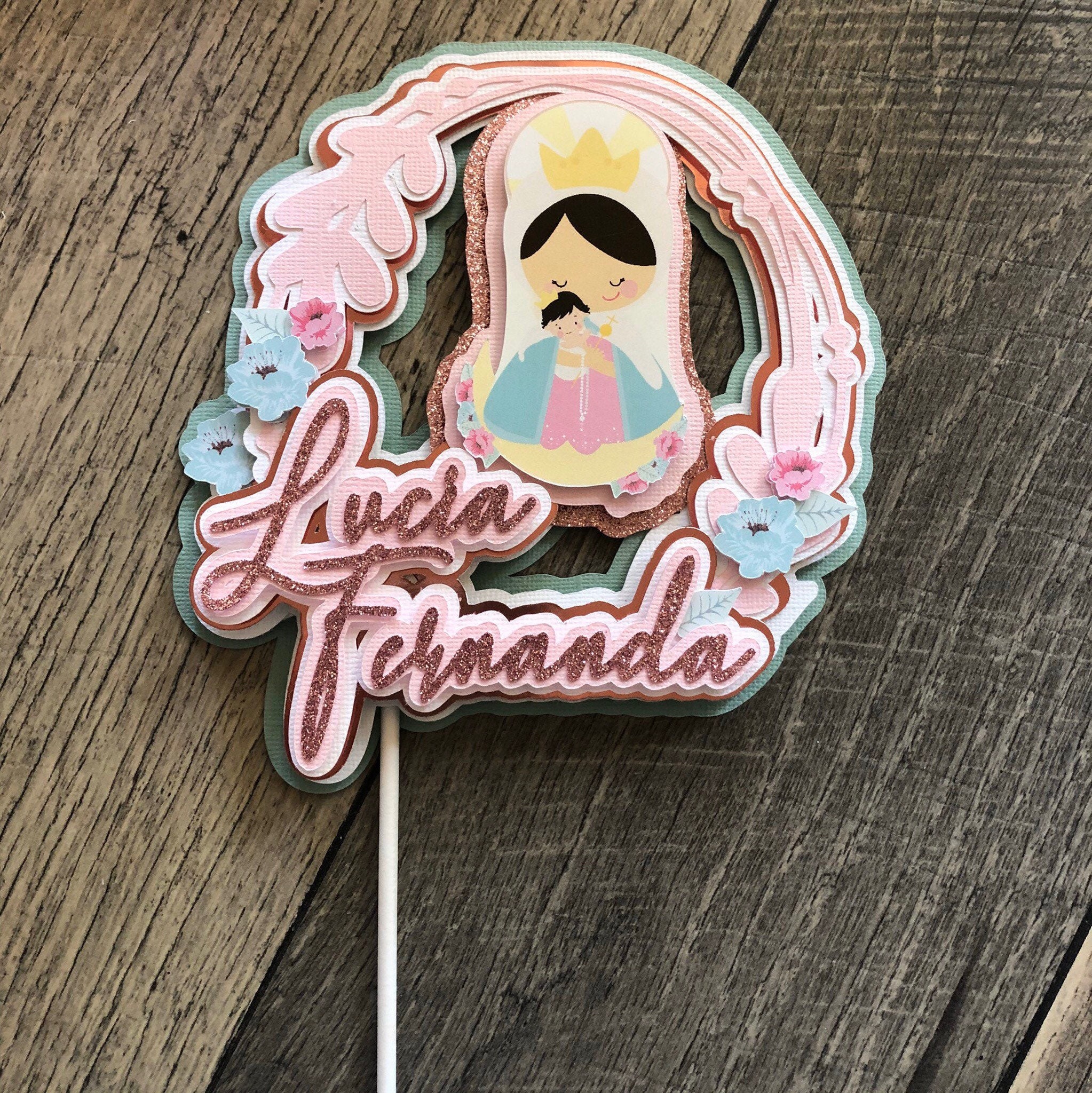 Baptism Cake Topper Custom Cake Topper Virgin Mary | Etsy