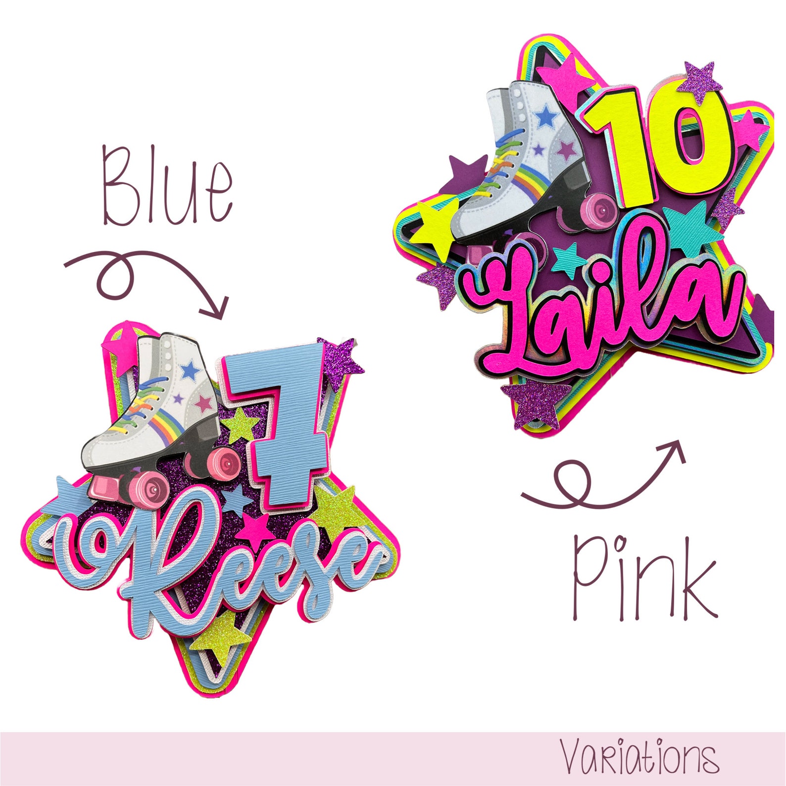 Roller Skates Neon Cake Topper Rolling Skate Party Skating - Etsy