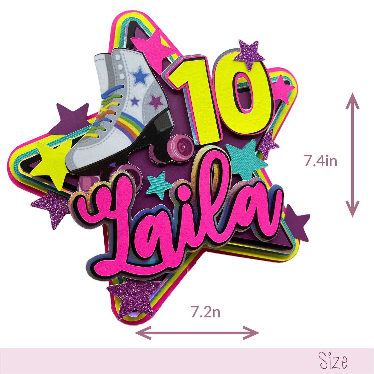 Roller Skates Neon Cake Topper Rolling Skate Party Skating - Etsy