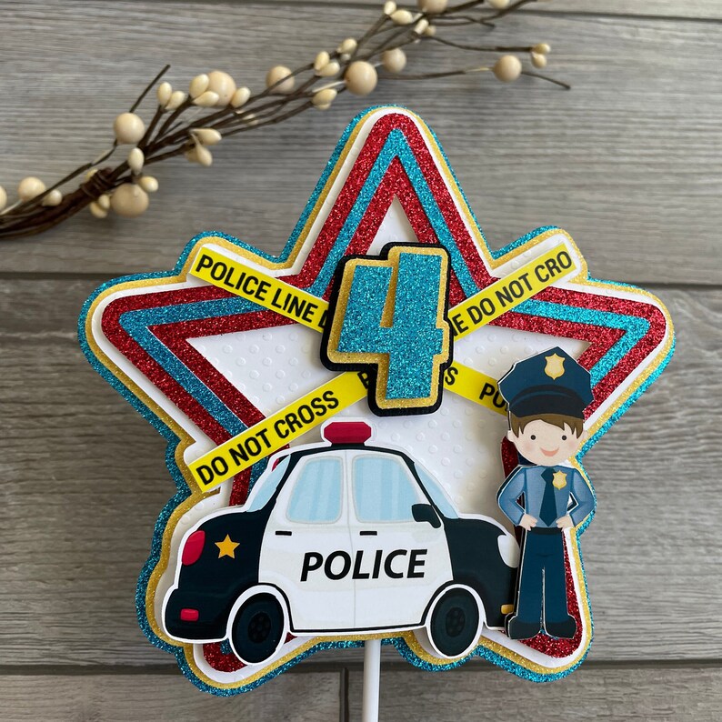 Police Kids Cake Topper Police Officer Cake Decor Police - Etsy