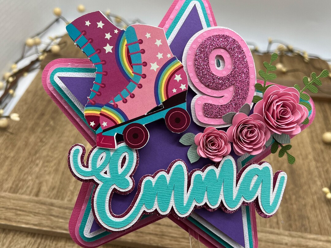 Roller Skate Birthday Cake Topper, Roller Derby Party, Roller Skate ...