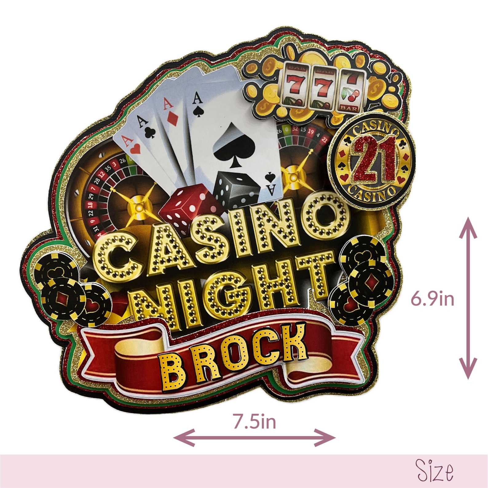 Casino Cake Topper Casino Theme Party Casino Custom Topper - Etsy