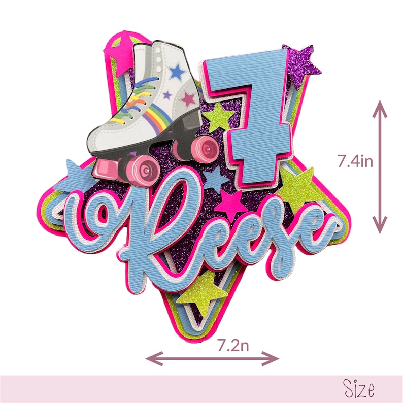 Roller Skates Neon Cake Topper Rolling Skate Party Skating - Etsy