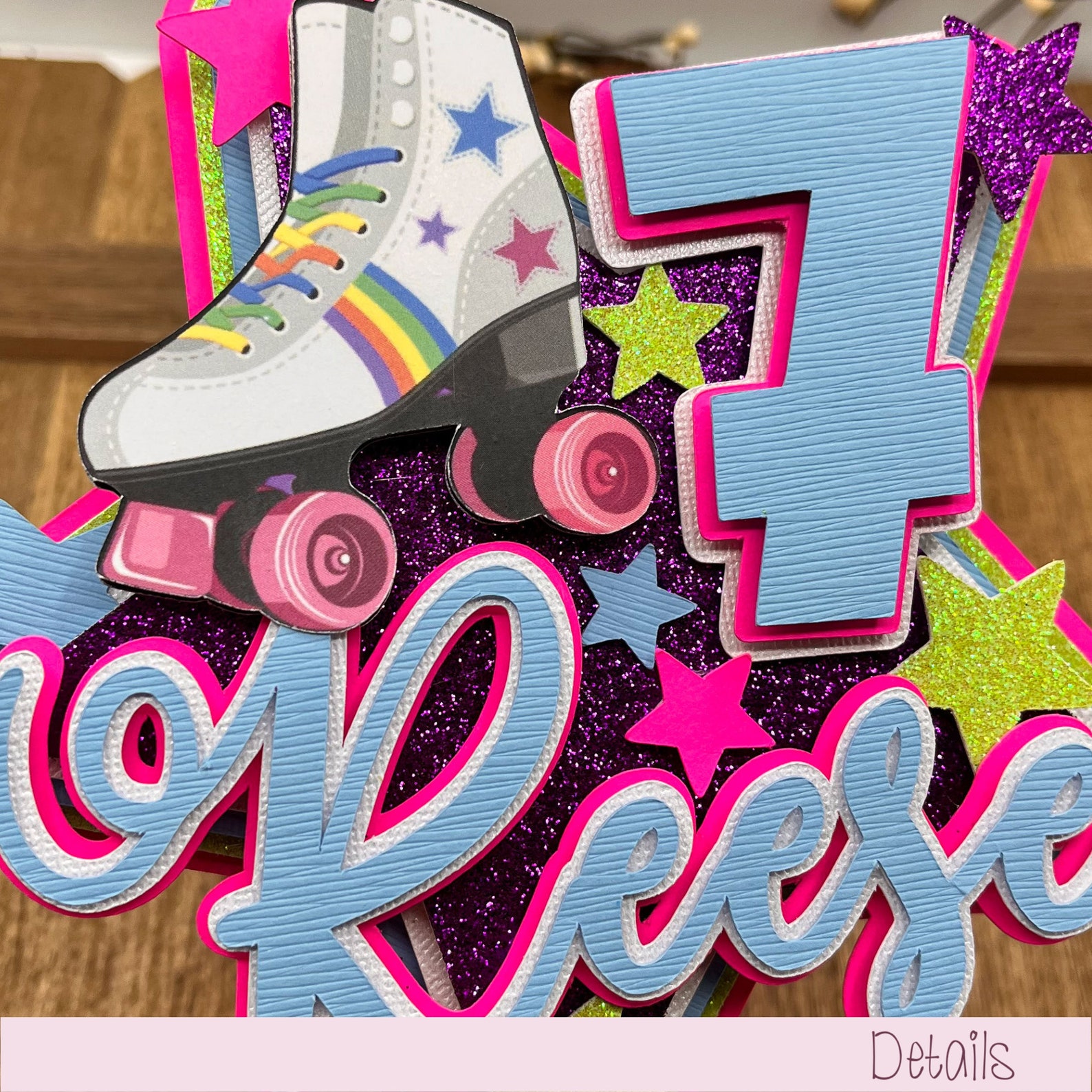 Roller Skates Neon Cake Topper Rolling Skate Party Skating - Etsy