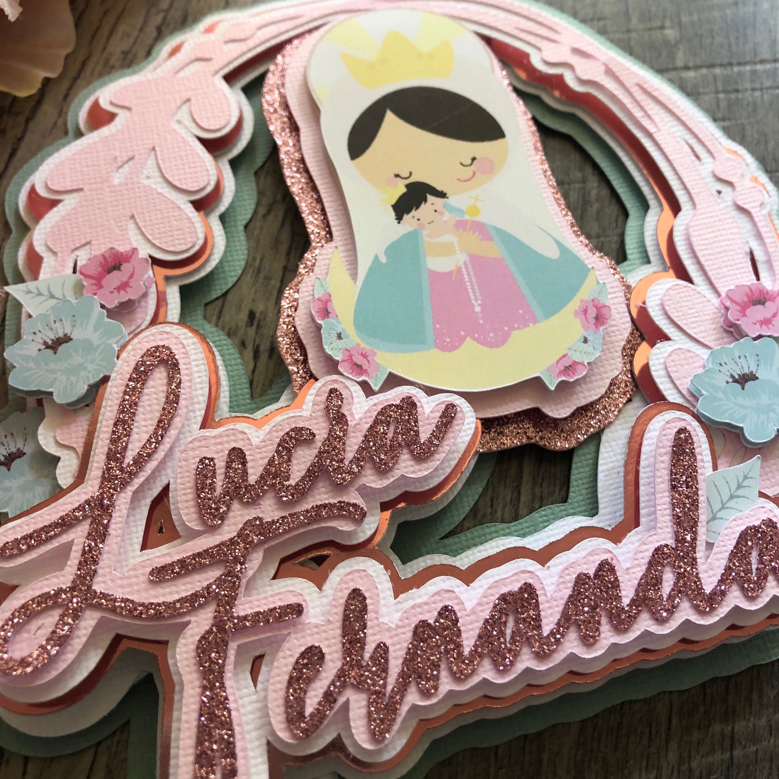 Baptism Cake Topper Custom Cake Topper Virgin Mary | Etsy