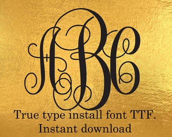 Monogram fonts | Etsy