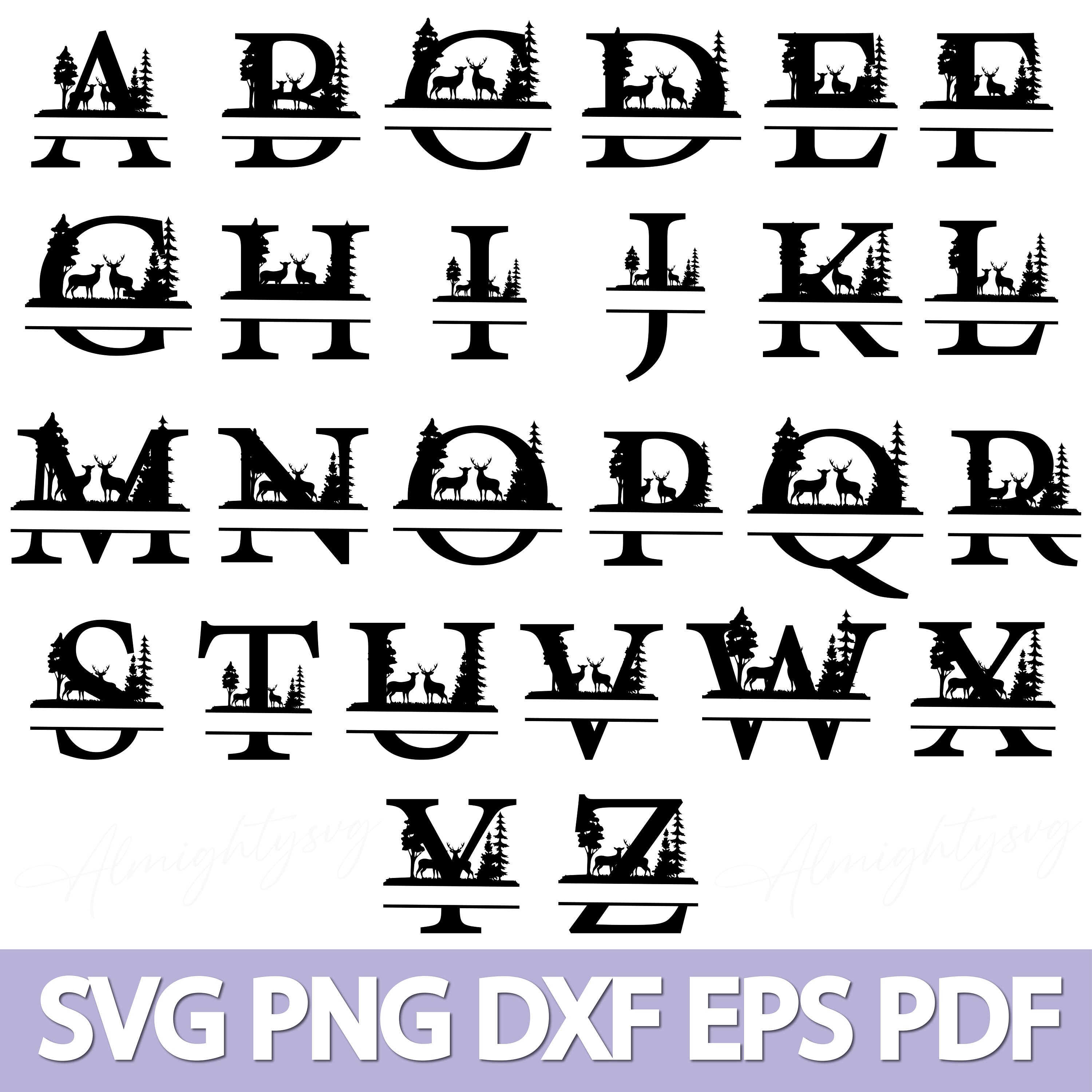 Split Monogram SVG | Monogram Font SVG | Monogram Svg | Svg Fonts ...