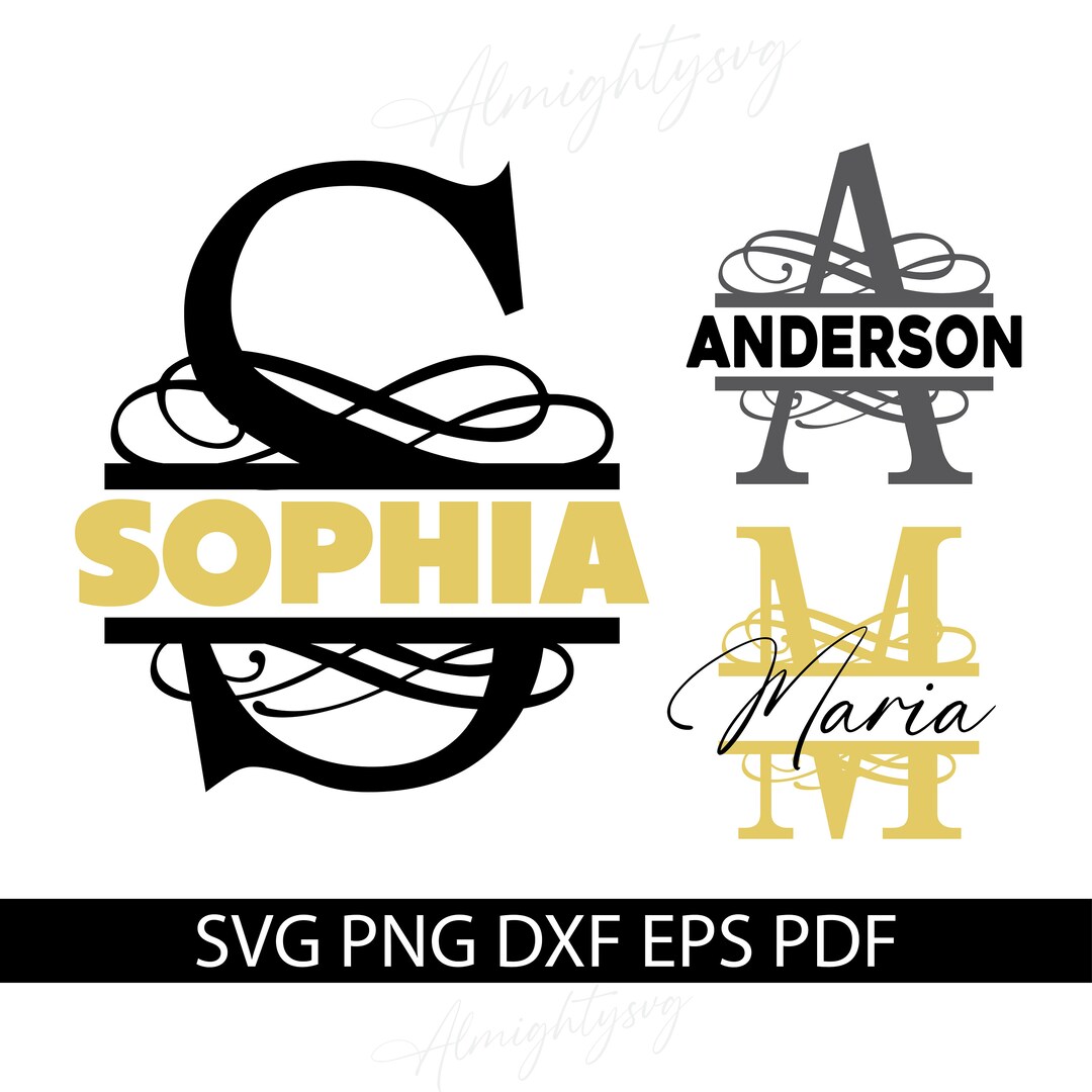 Split Monogram SVG Monogram Font SVG Monogram Svg Svg Fonts Alphabet ...