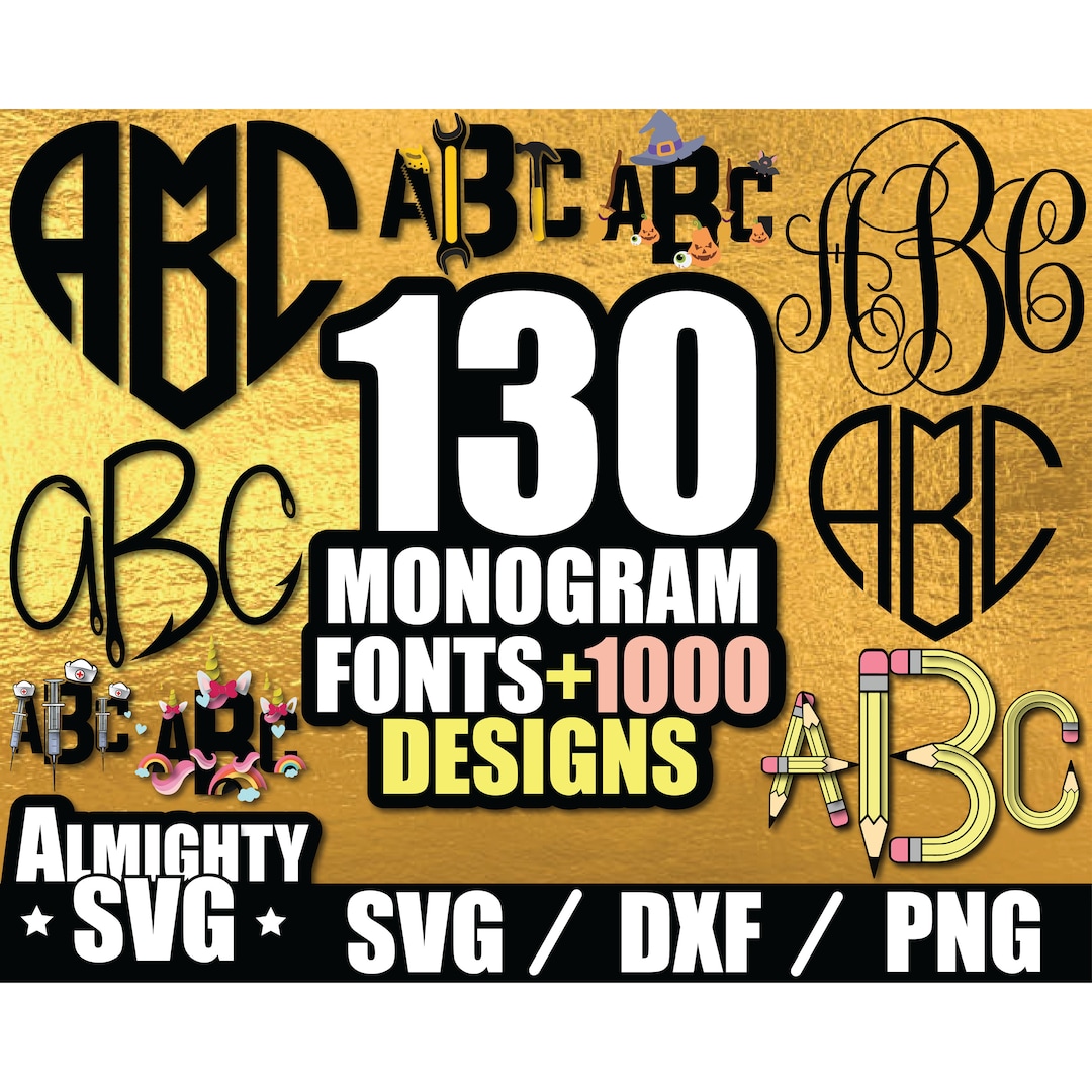 Monogram SVG Bundle Monogram Letters Svg Monogram Alphabet Monogram Svg ...
