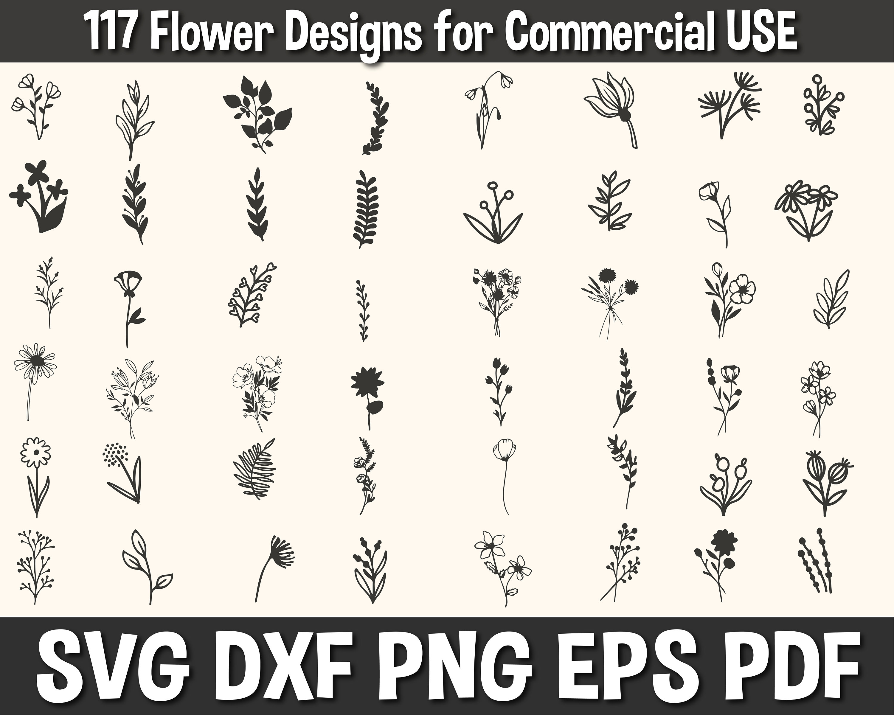 117 Botanical Svg Bundle Floral Svg Flower Svg Svg Files - Etsy