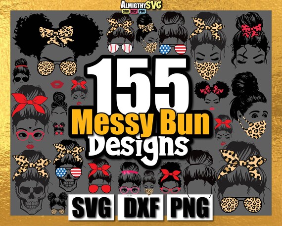 Messy Bun Svg Messy Bun Bundle Svg Messy Hair Svg Mom Svg | Etsy UK