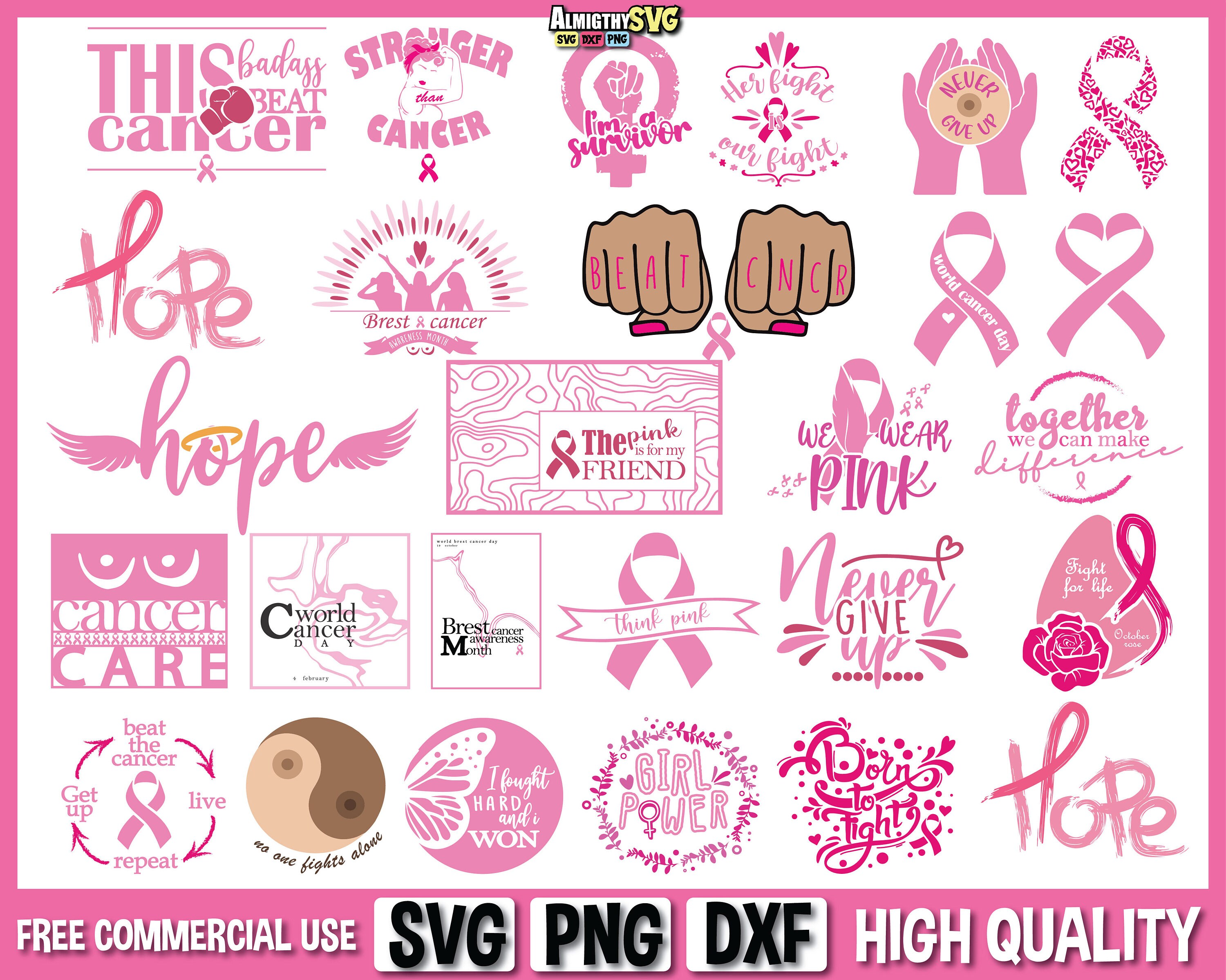 Breast Cancer SVG Cancer Awareness Svg Files for Cricut - Etsy