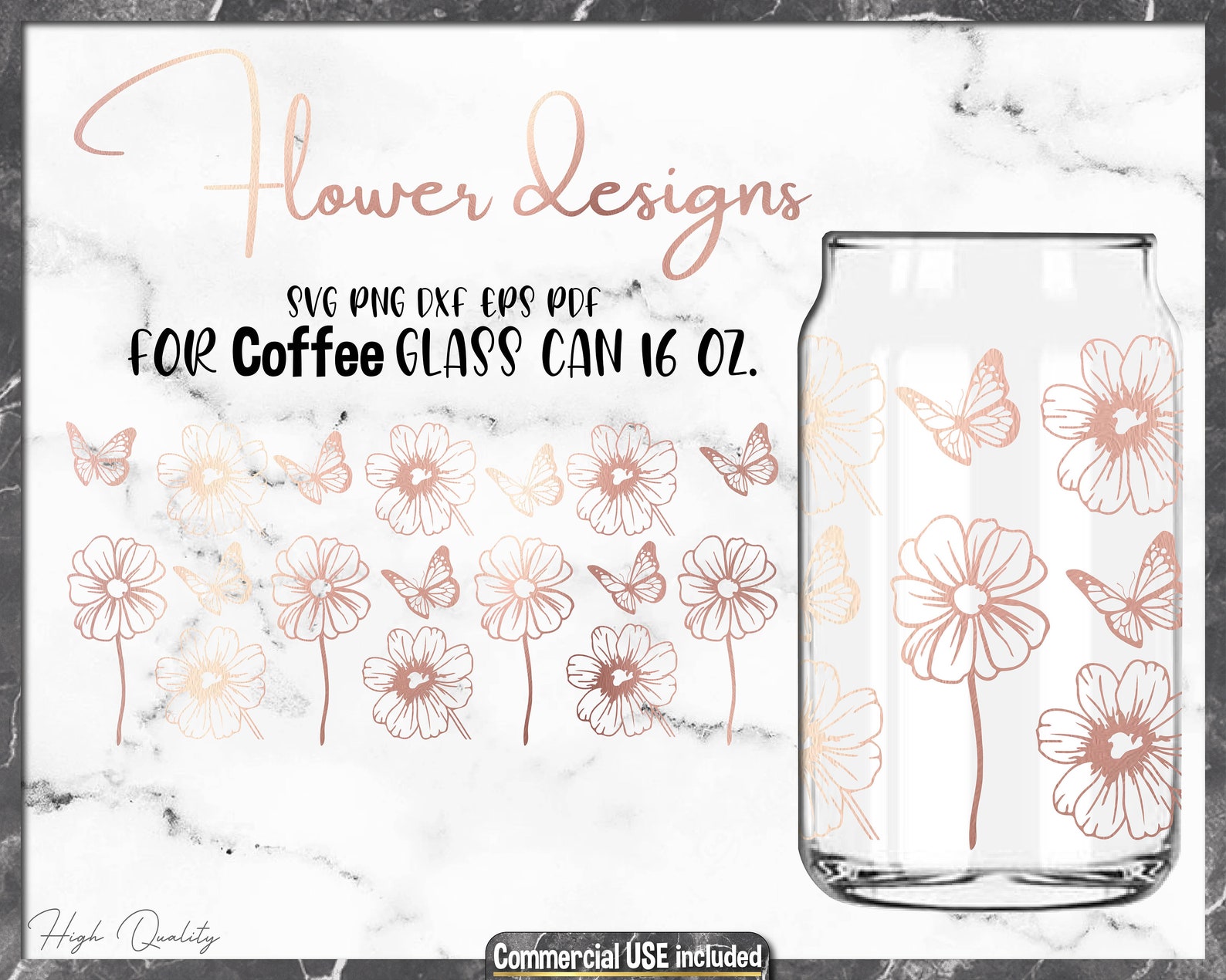 Coffee Glass Wrap Svg, Can Glass Wrap Svg, 16oz Glass Can Svg, Coffee ...