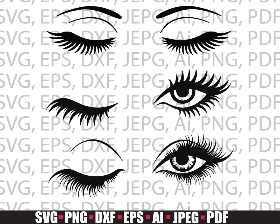 Eyelashes SVG File, Makeup SVG File, Eye Svg, Woman Svg, Eyebrow Svg ...