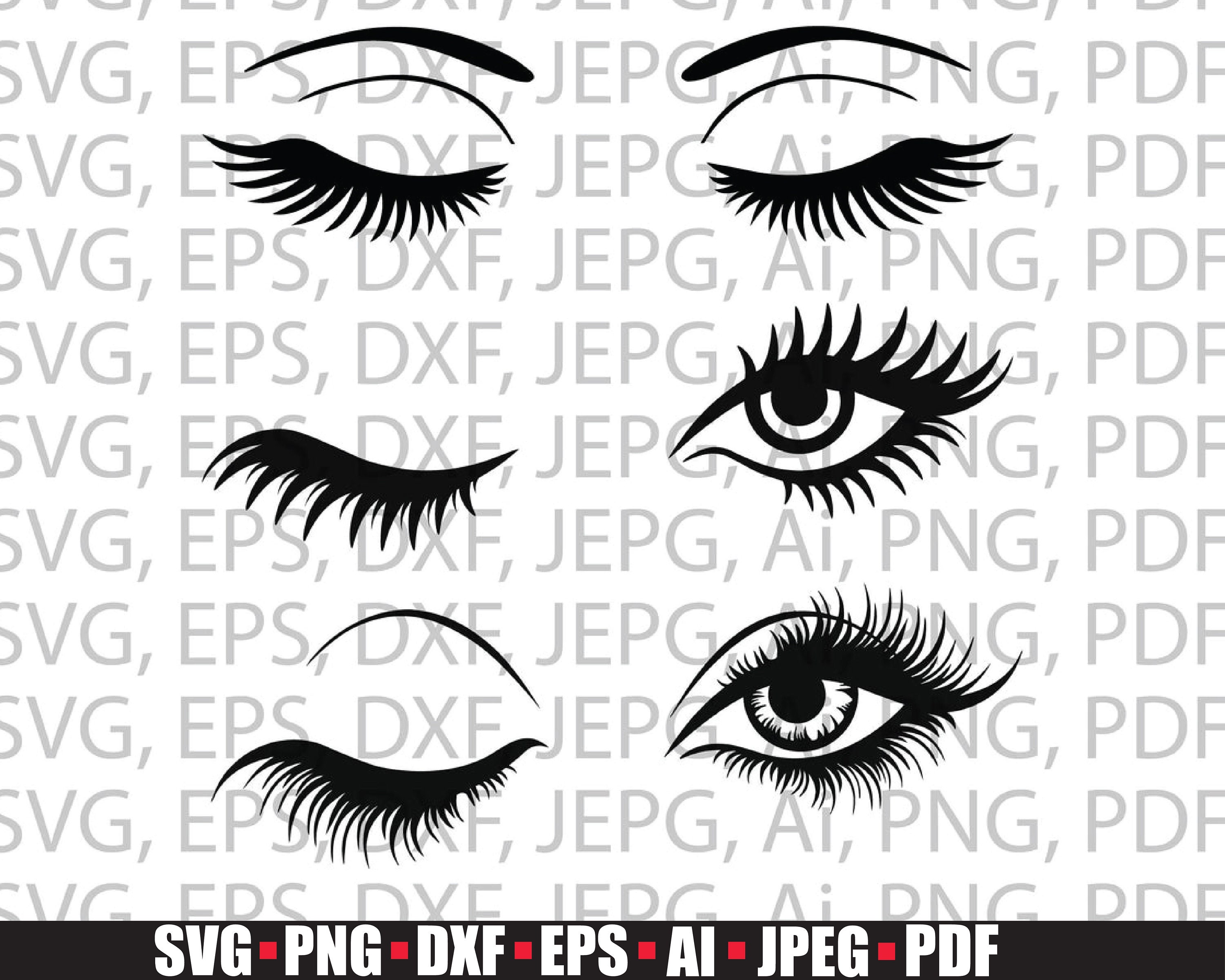 Eyelashes SVG File, Makeup SVG File, Eye Svg, Woman Svg, Eyebrow Svg ...