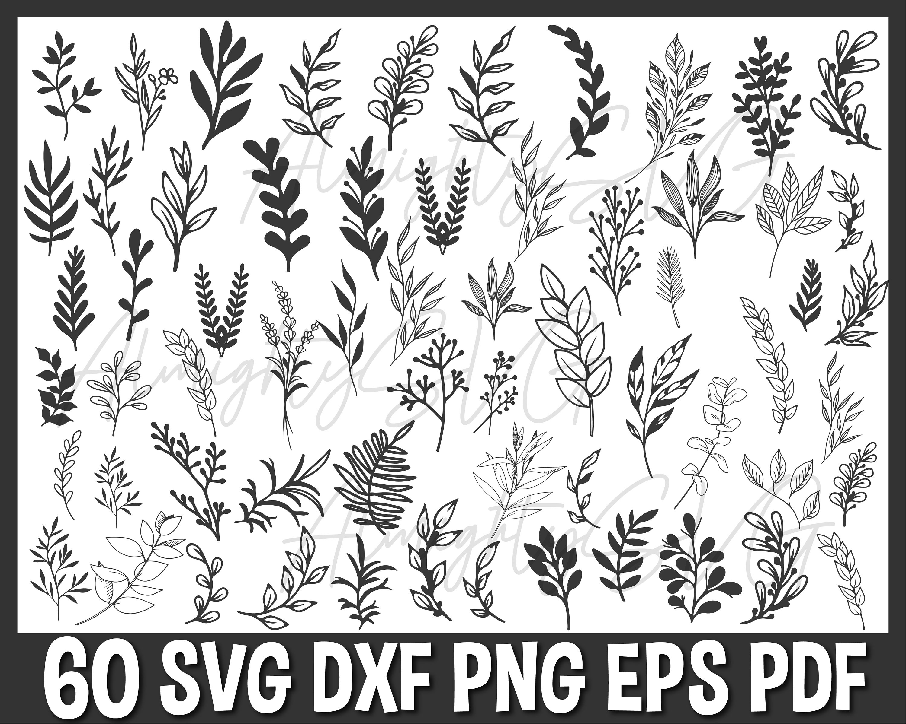 60 Leaves Svg Greenery Svg Branch Svg Leaf Svg Hand - Etsy Canada