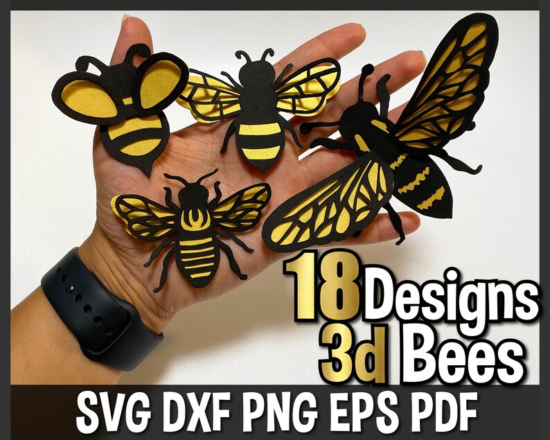 Bee Svg 3d Bee Svg Layered Bee Svg Bee Svg Template for - Etsy