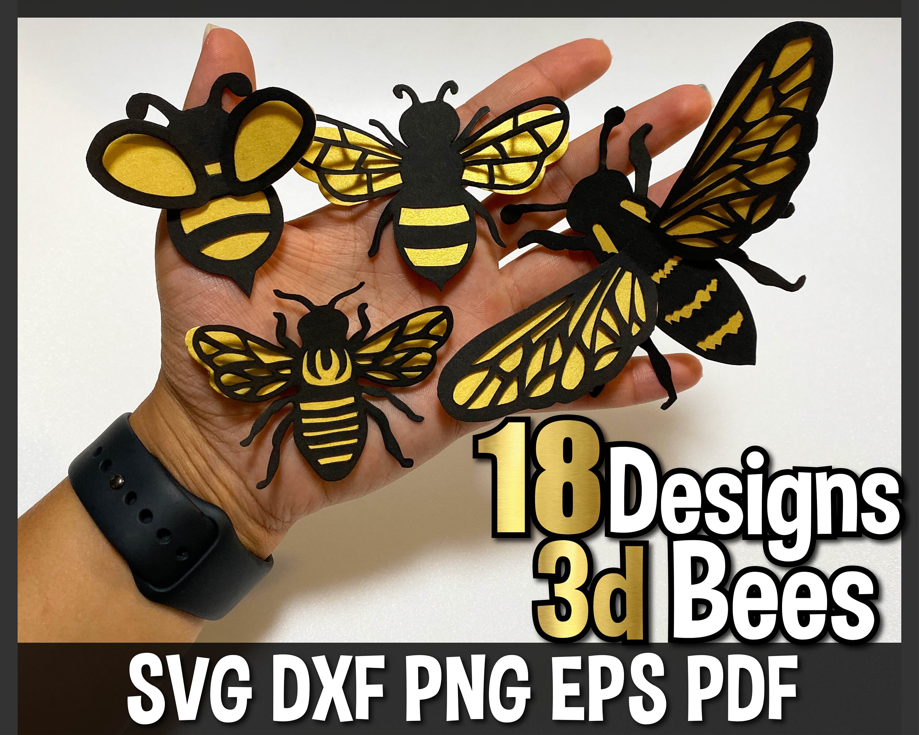 Bee Svg 3d Bee Svg Layered Bee Svg Bee Svg Template for - Etsy UK