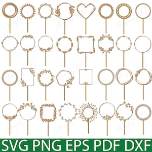 Birthday Cake Topper SVG, Wedding Cake Topper Bundle SVG, Cake Topper ...