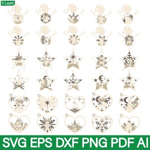 Christmas Balls Tree Decorations Craft Hanging SVG, Christmas Ornaments ...