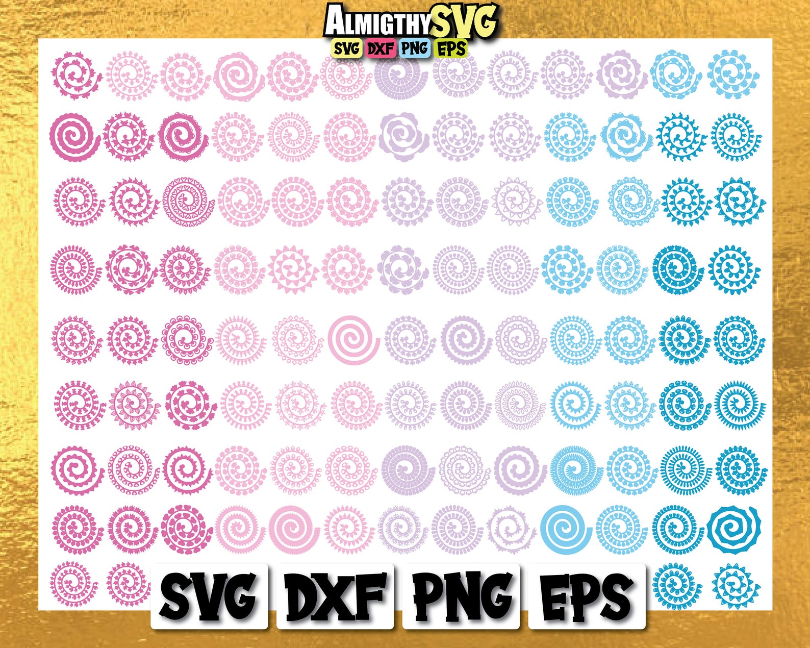 Rolled Flower Svg Paper Flower Svg Paper Flower Bundle Svg | Etsy