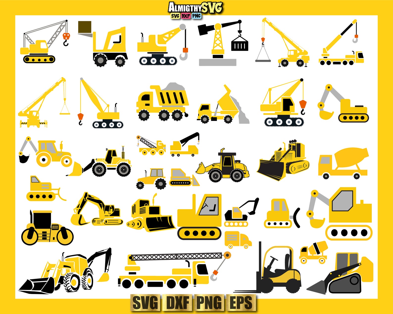 Construction Svg, Trucks Svg, Construction Bundle Svg, Digger Svg, Dump ...