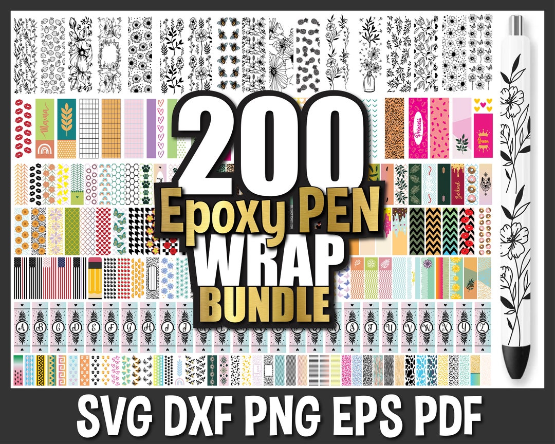 Pen Wrap SVG, Glitter Pen Wraps Svg, Pen Wrap Bundle Svg, Epoxy Glitter ...