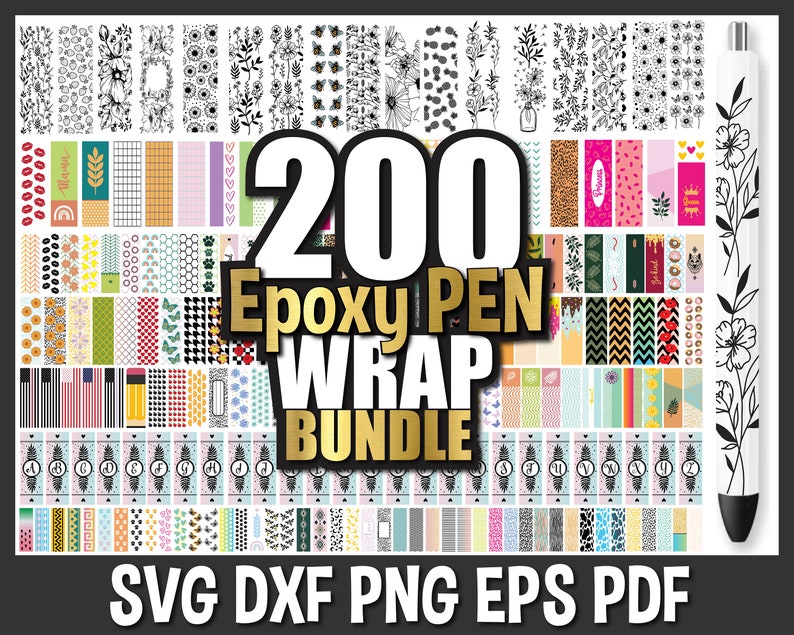 Pen Wrap SVG, Glitter Pen Wraps Svg, Pen Wrap Bundle Svg, Epoxy Glitter ...